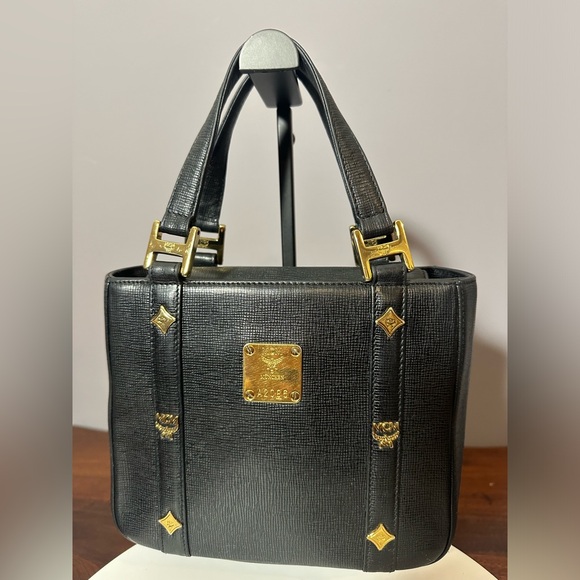 MCM | Bags | Mcm Mini Bag Black Leather With Gold Tone Hardware Mini ...